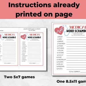 Medical Game Bundle | PRINTABLE Medical Games | Doctor Nurse Fun Game ...