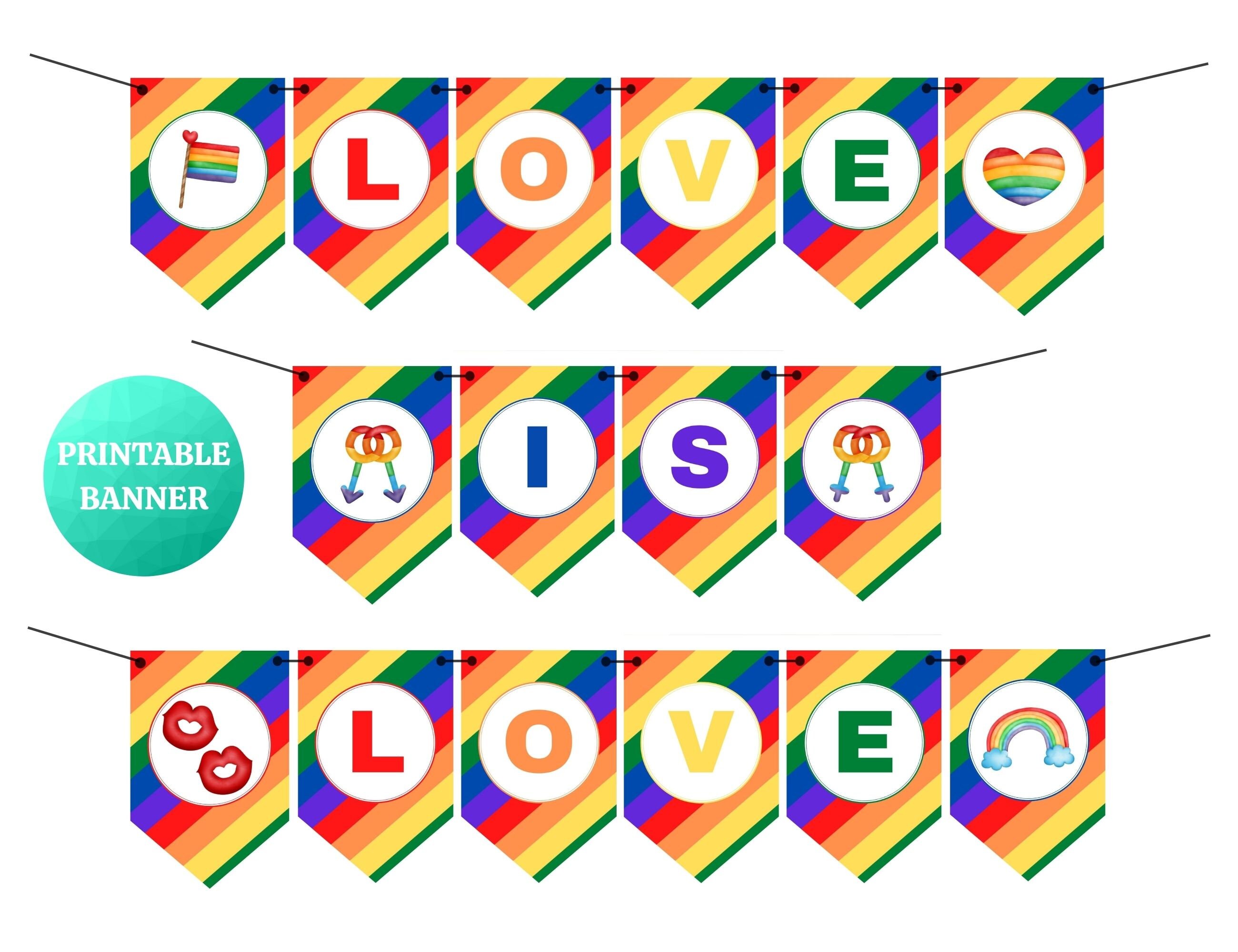 Love is Love Banner | Happy Pride Month Celebration | LGBTQ Pride ...