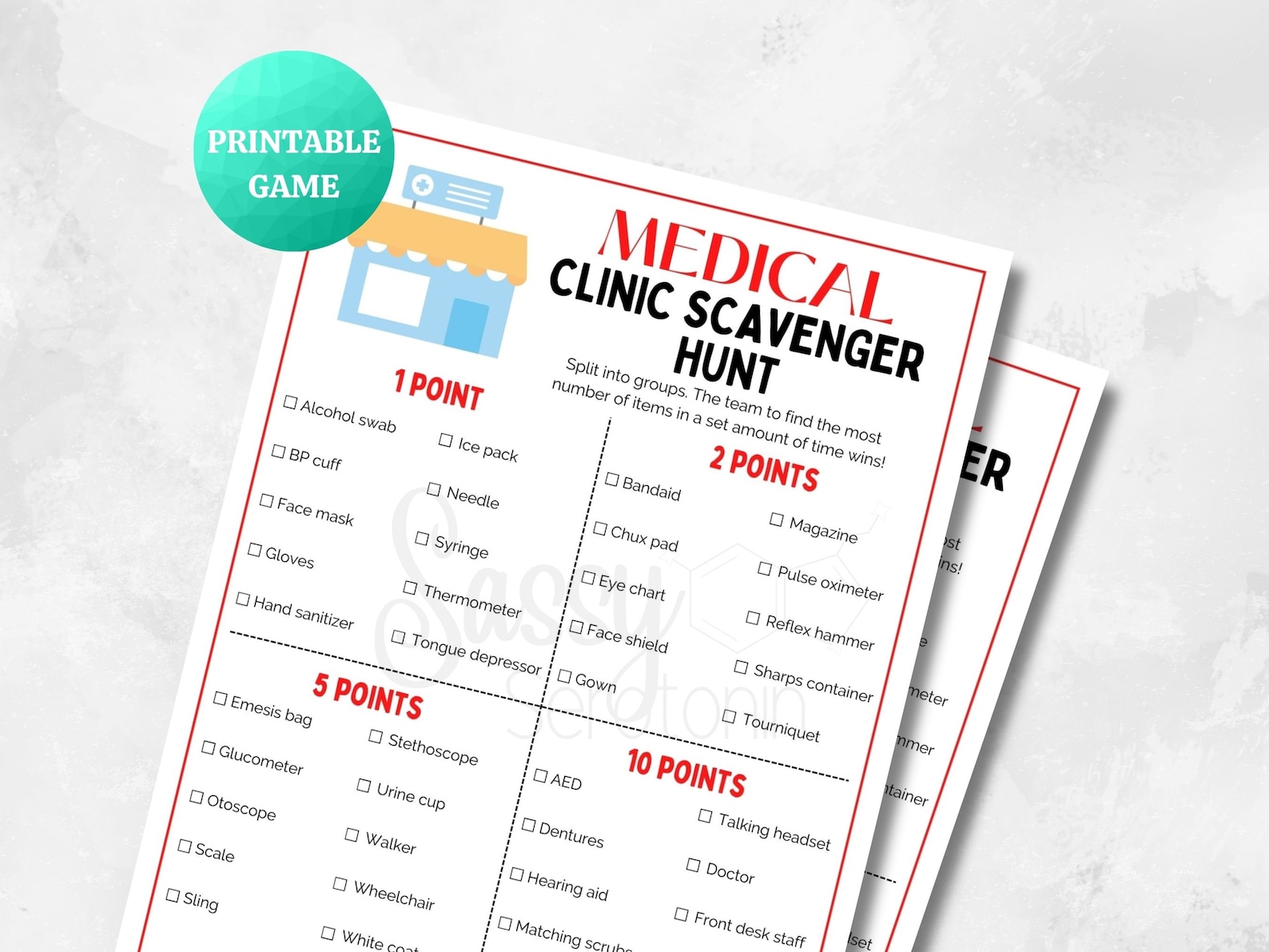 Medical CLINIC Scavenger Hunt | PRINTABLE Medical Game | Doctor Nurse ...