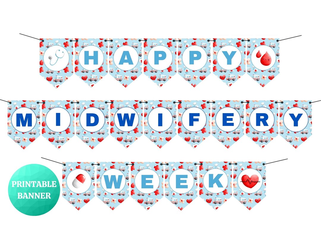 Happy Midwifery Week Blue Banner | Midwifery Appreciation Week ...
