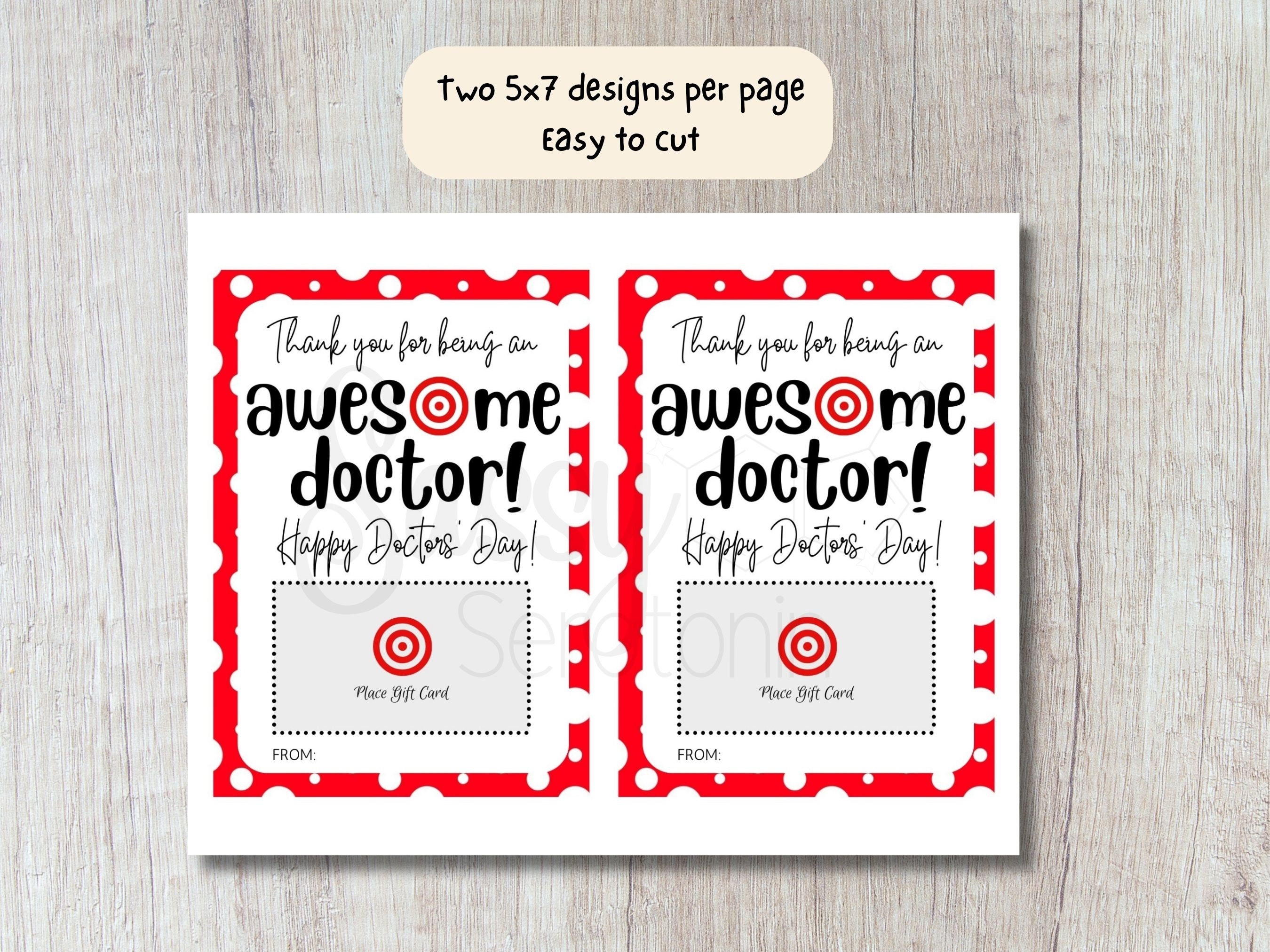 Target Doctors' Day Gift Card Holder PRINTABLE | Happy Doctors' Day ...