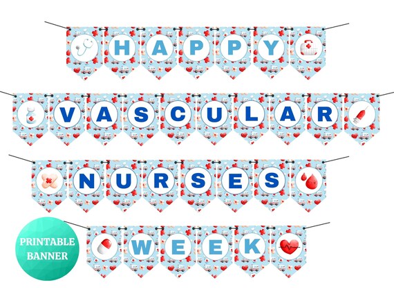 Happy Vascular Nurses Week Blue Banner Nurse Appreciation - Etsy