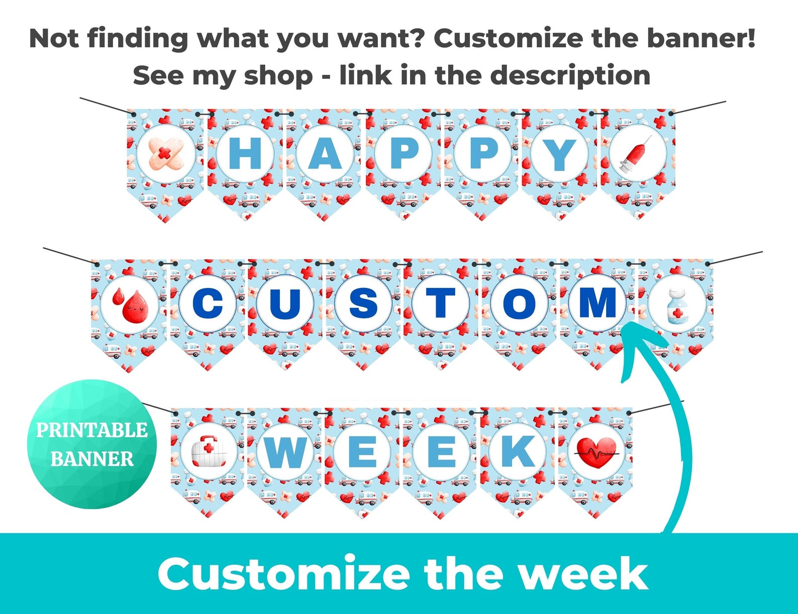 Happy PCA Week Banner | PRINTABLE Personal Care Assistant Week Sign ...