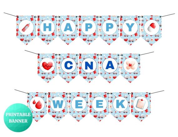 Happy CNA Week Blue Banner Nursing Assistant Week - Etsy