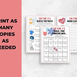 Medical Game Bundle | PRINTABLE Medical Games | Doctor Nurse Fun Game ...