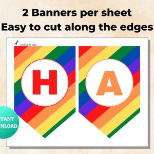 Happy Pride Month Banner | LGBTQ Pride Rainbow PRINTABLE Sign | Love is ...