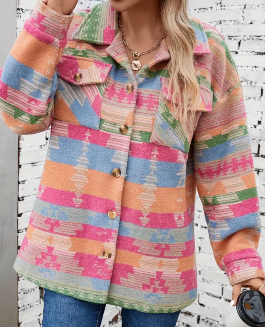 Aztec Print Shacket,aztec Jacket,western Style, Aztec Print Shirt,western Jacket,southwestern ...