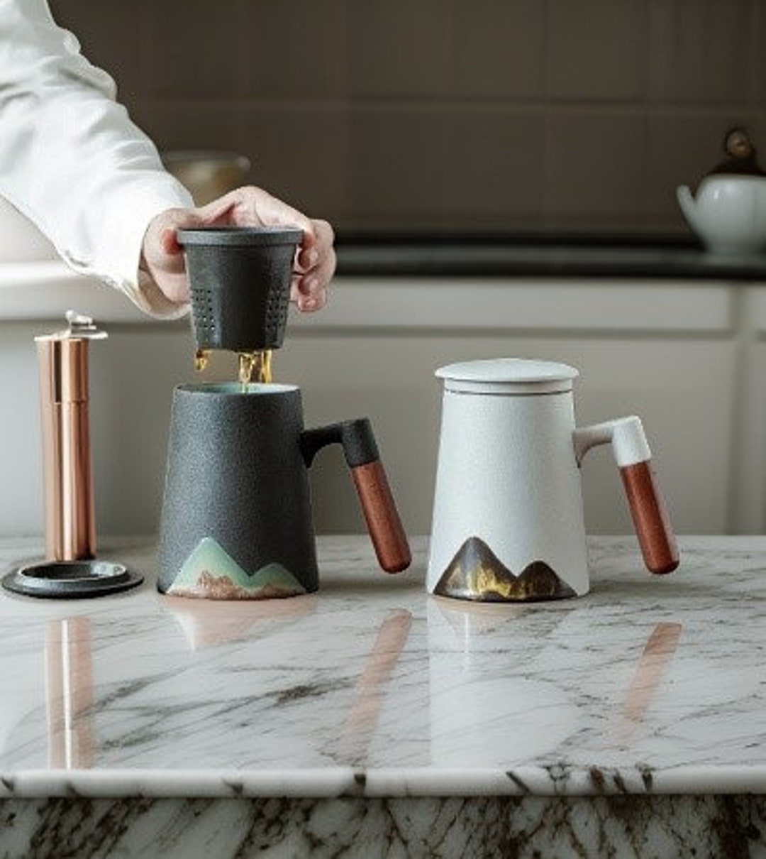 Japanese Ceramic Coffee/tea Japanese Handmade Large Mug Kiln Glazed ...