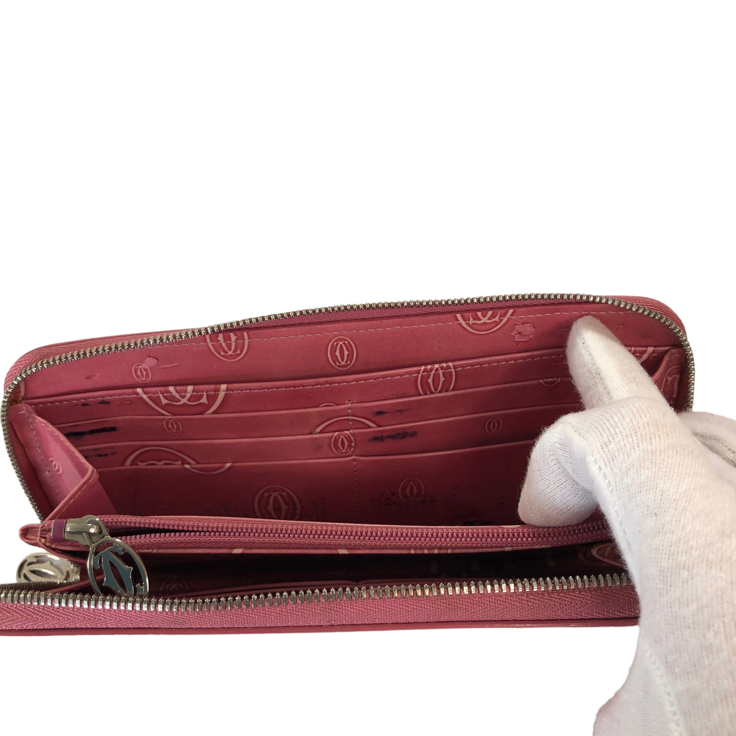 CARTIER Happy Birthday Long Wallet Patent Leather Pink Ladies Wallet - Etsy