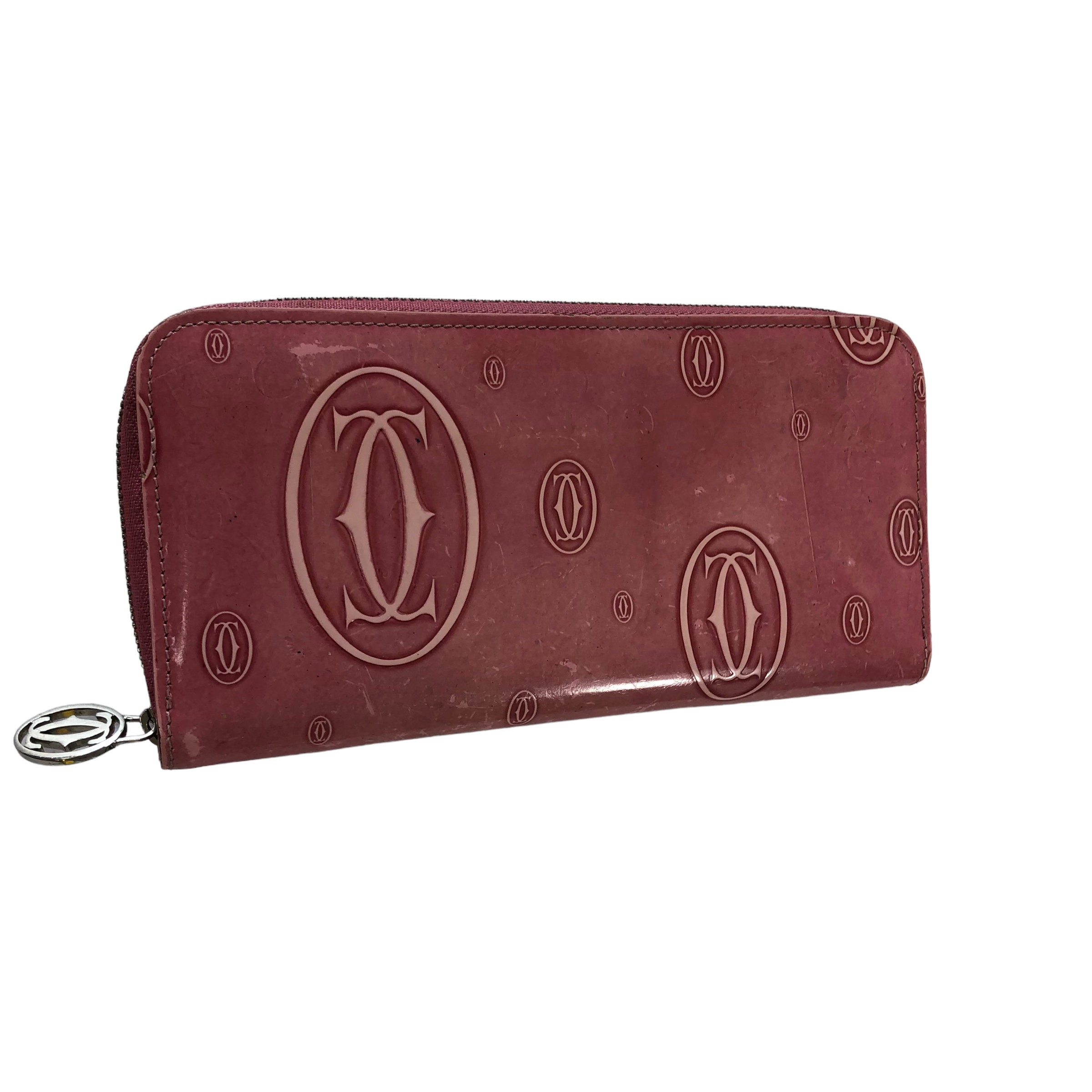 CARTIER Happy Birthday Long Wallet Patent Leather Pink Ladies Wallet - Etsy