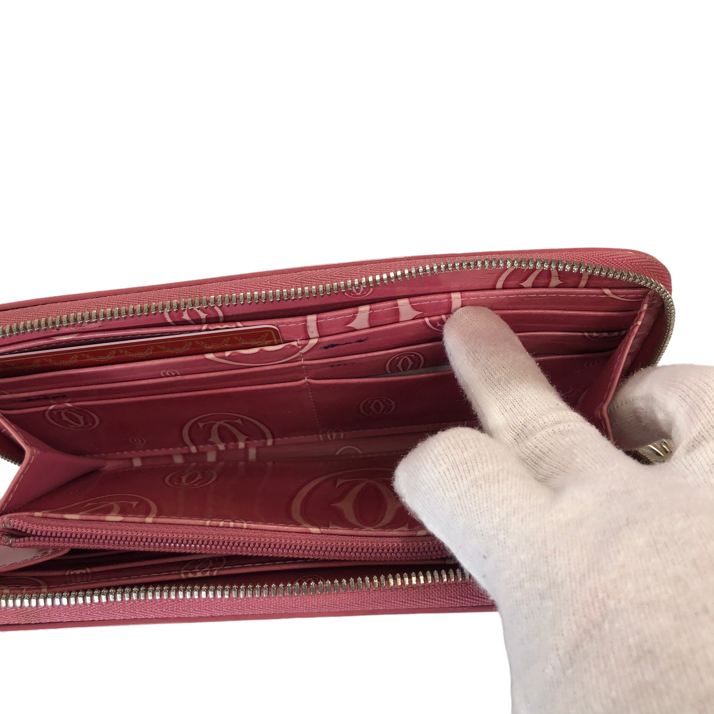 CARTIER Happy Birthday Long Wallet Patent Leather Pink Ladies Wallet - Etsy