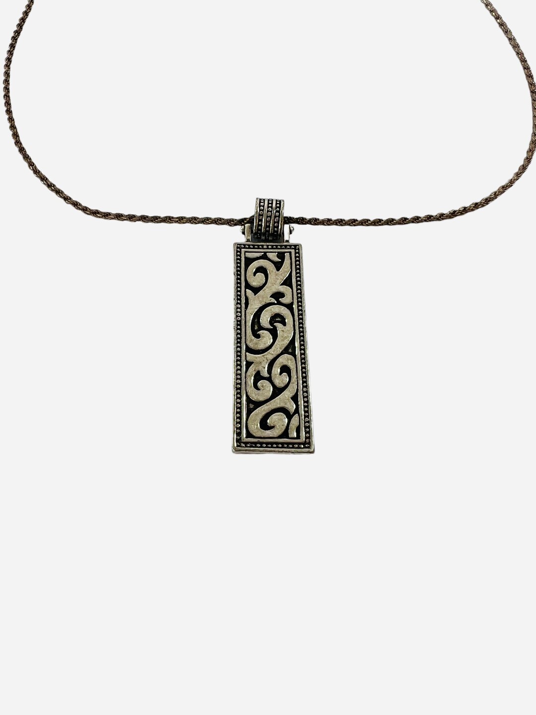 925 Scrolled Pendant Necklace Sterling Silver Pendant With Scroll ...