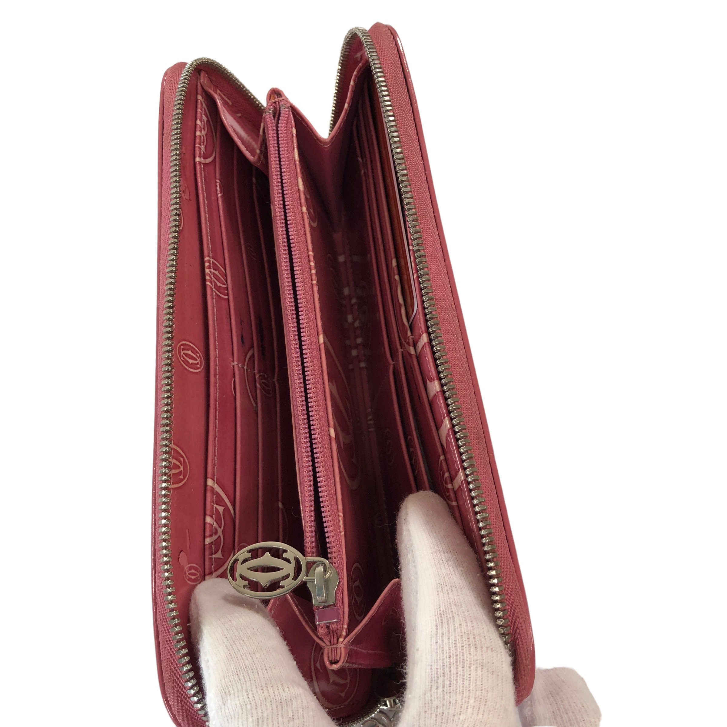 CARTIER Happy Birthday Long Wallet Patent Leather Pink Ladies Wallet - Etsy