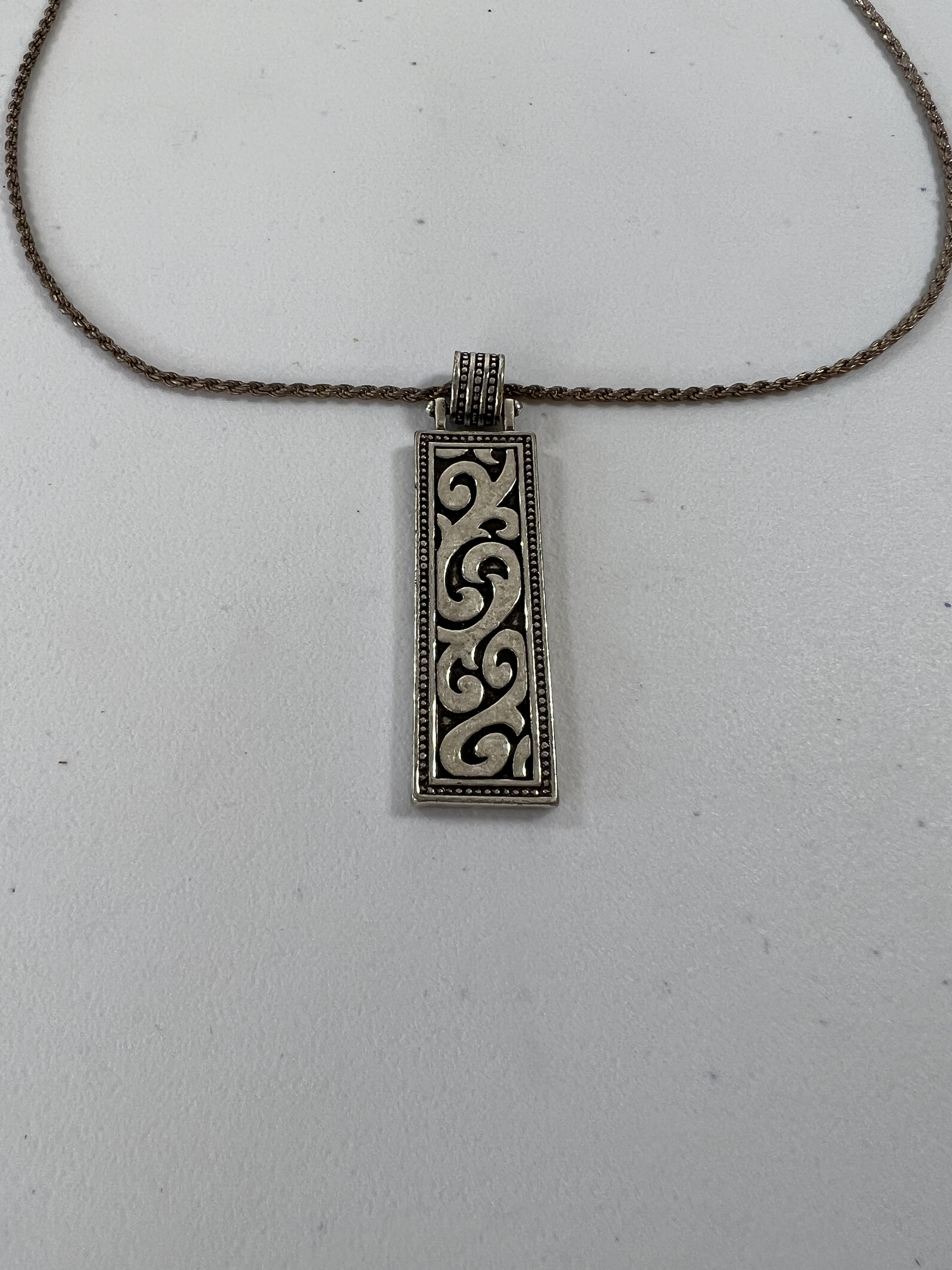 925 Scrolled Pendant Necklace Sterling Silver Pendant With Scroll ...