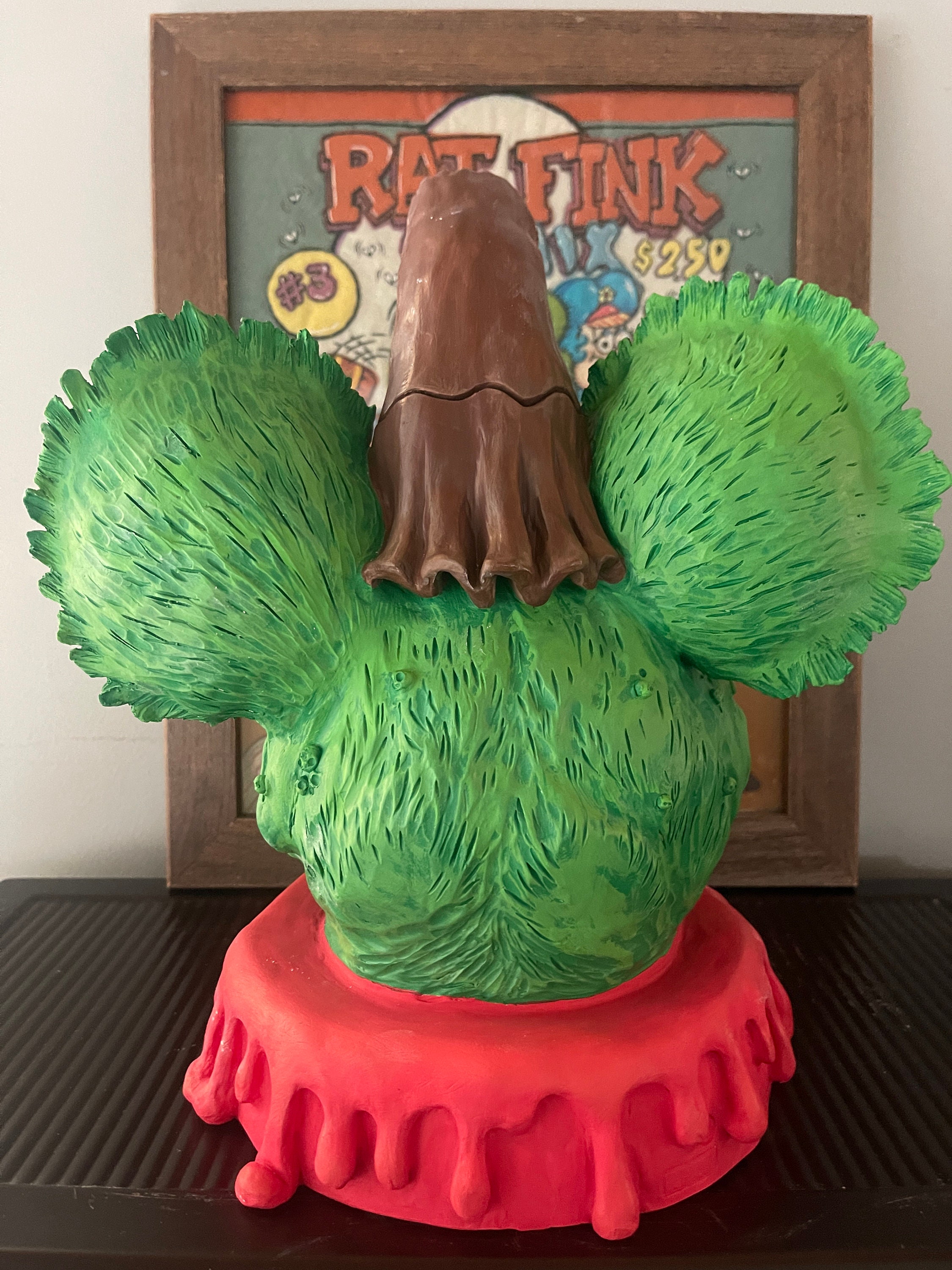 Rat Fink Head Figure Big Daddy 100% Handmade Sculpture Ceramic+hand ...