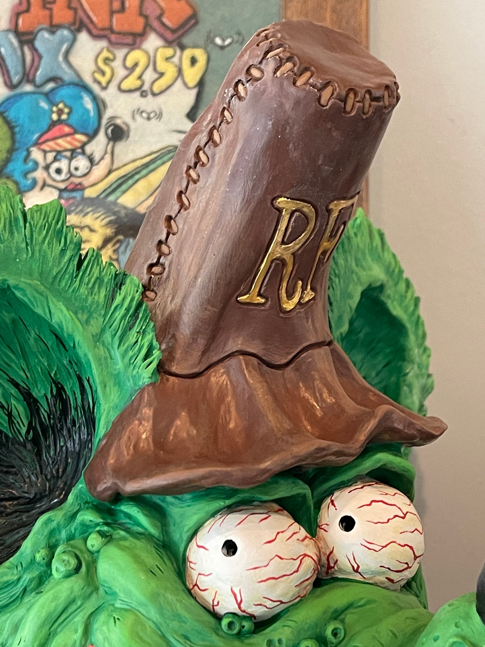 Rat Fink Head Figure Big Daddy 100% Handmade Sculpture Ceramic+hand ...