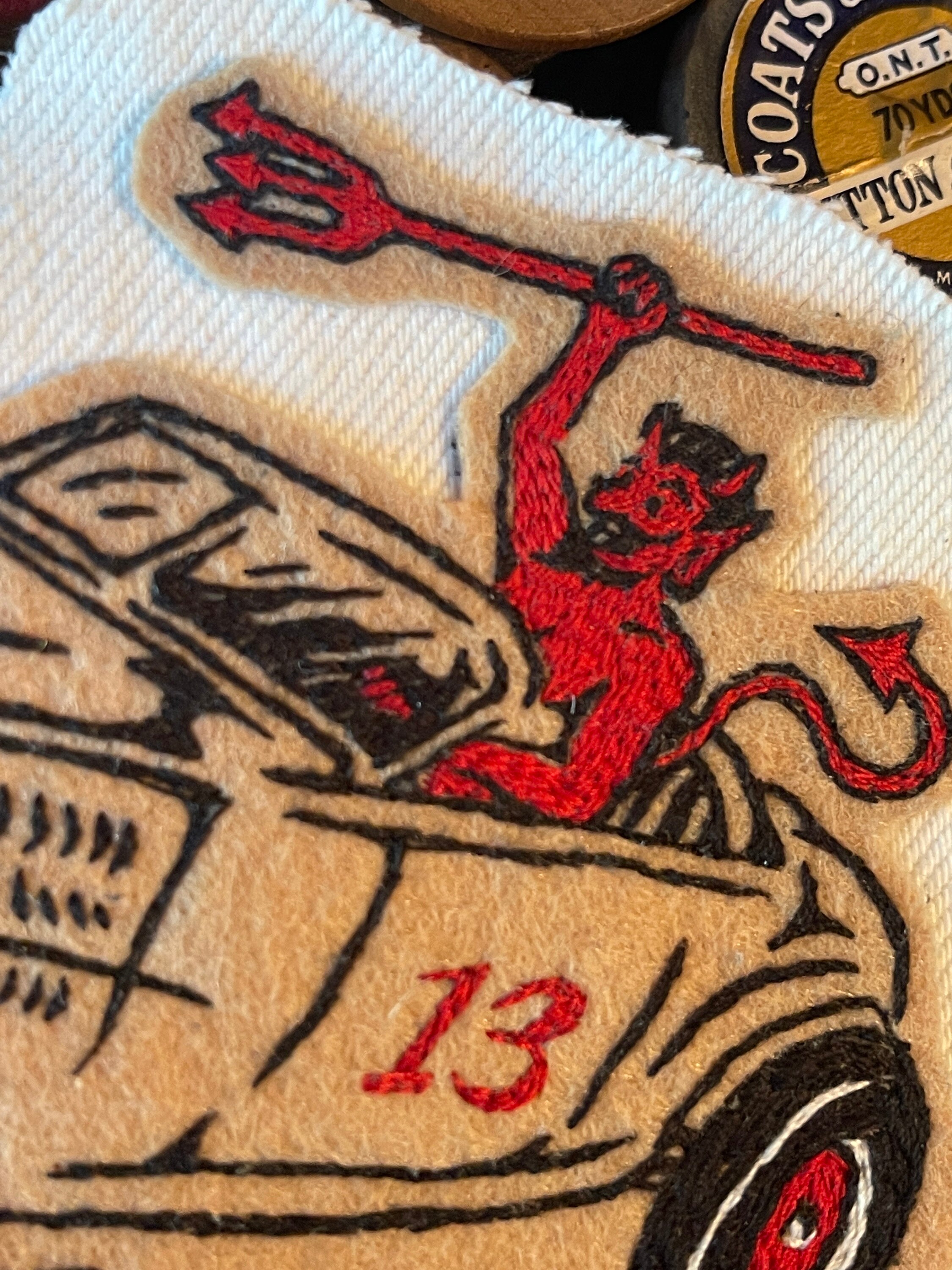 100% Handmade Patch Demon Devil Racing 13 One and Only Unique Gift - Etsy