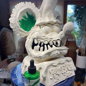 Rat Fink Head Figure Big Daddy 100% Handmade Sculpture Ceramic+hand ...