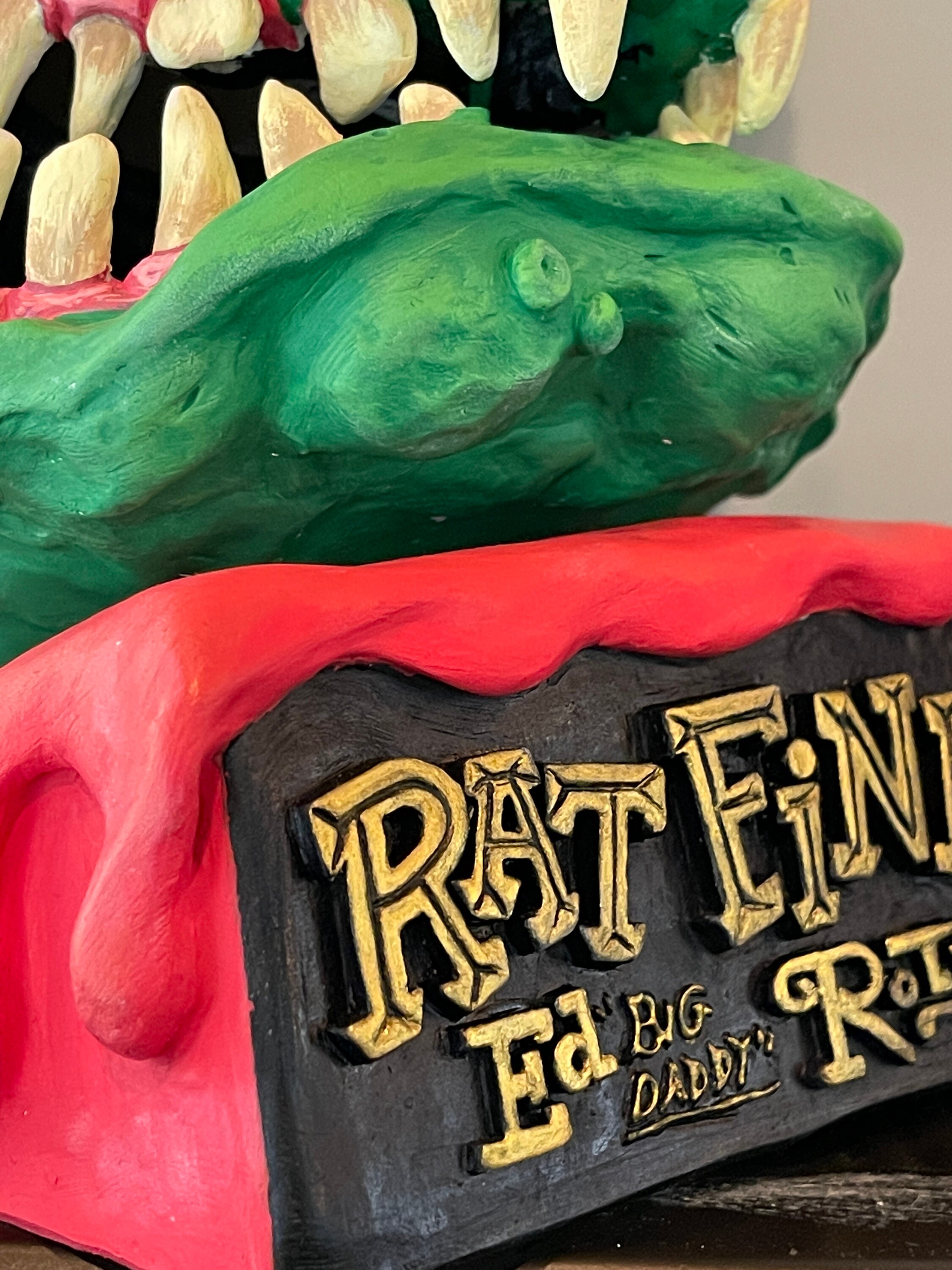 Rat Fink Head Figure Big Daddy 100% Handmade Sculpture Ceramic+hand ...