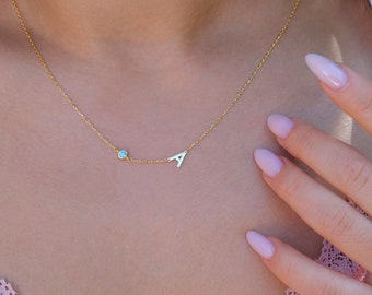8k Gold Letter Necklace - Etsy