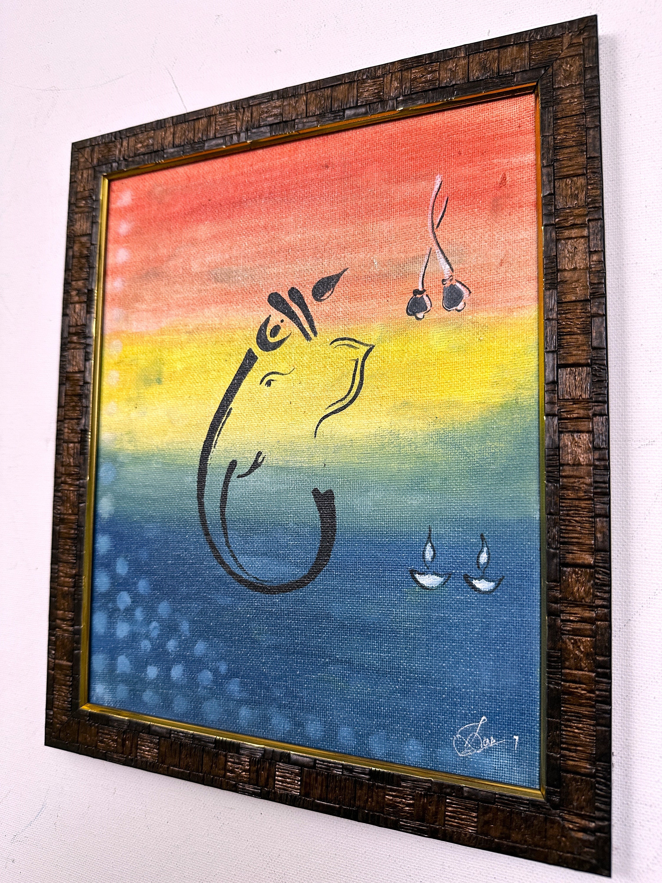 Ganesh Ji Painting, Lord Ganesh Painting, Original Painting, Wall Décor ...