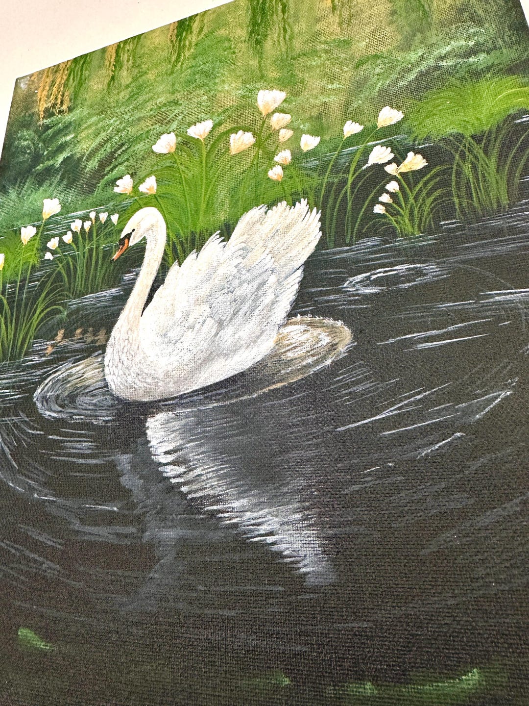 Swan Painting, Acrylic Painting - Etsy
