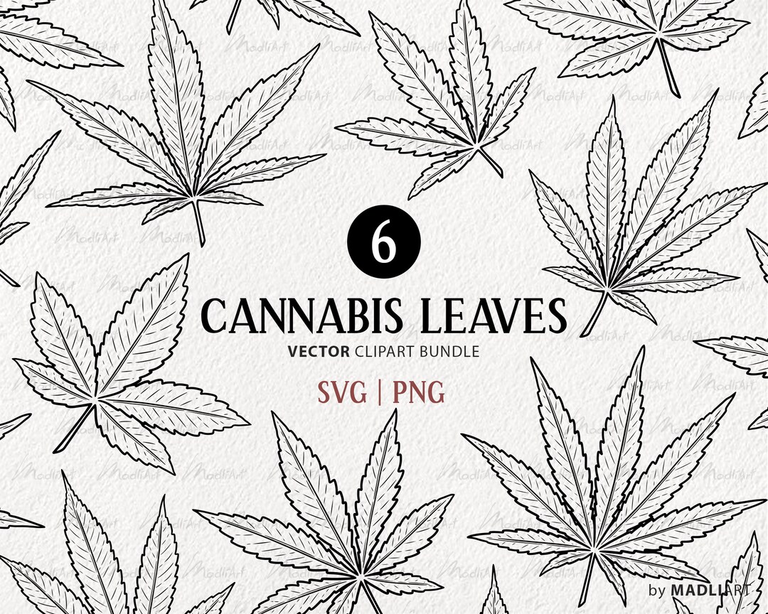 Weed Leaf Vector Black