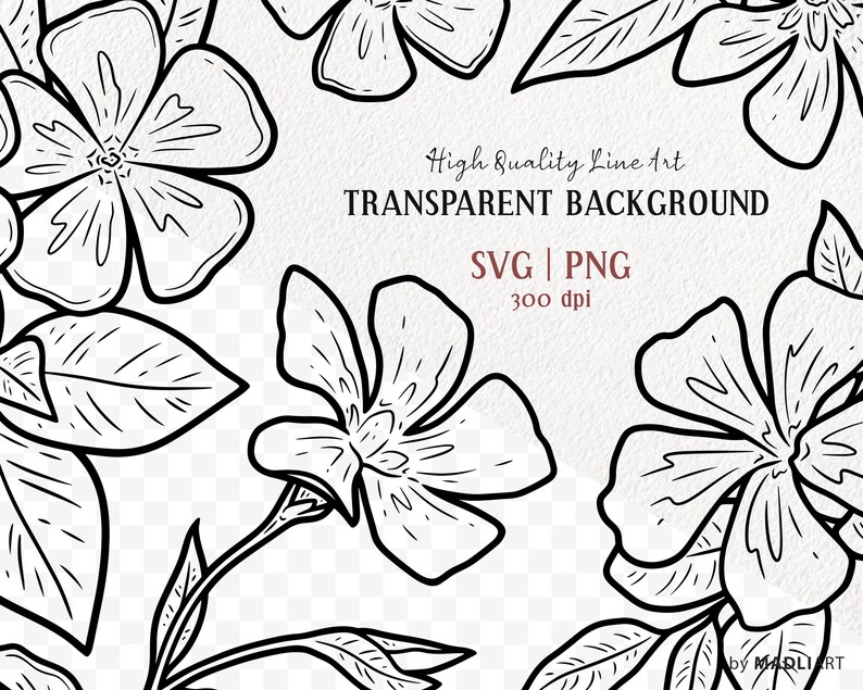 10 Periwinkle SVG Clipart Bundle. Spring Flower Blossoms. Periwinkle ...