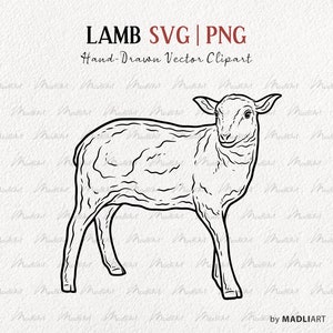 Sheep SVG Clipart. Sheep Vector Line Art. Baby Sheep Clipart Drawing ...