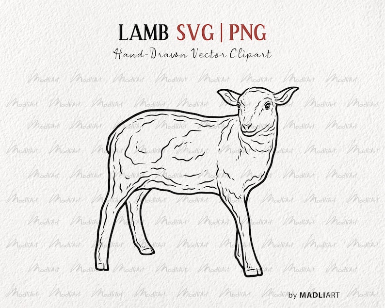 Sheep SVG Clipart. Sheep Vector Line Art. Baby Sheep Clipart Drawing ...