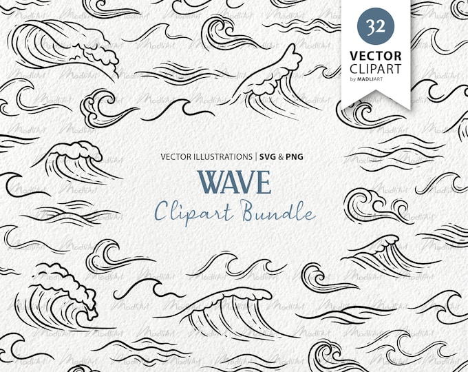 WAVE SVG, Wave Svg Cut Files for Cricut, Wave Clipart, Waves Svg Cut ...