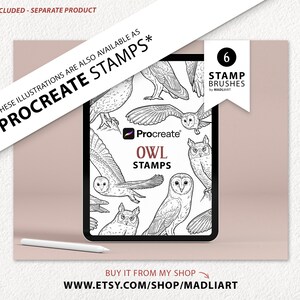 6 Owl SVG Bundle. Owl Clipart Line Drawings. Barn Owl, Horned Owl ...
