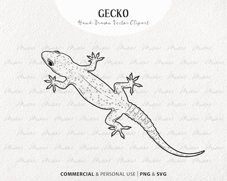 Gecko SVG Clipart. Lizard Vector Drawing. Leopard Gecko, Crested Gecko ...