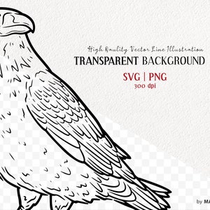 Raven SVG Clipart. Crow Vector Line Drawing. Halloween Crow Clipart ...