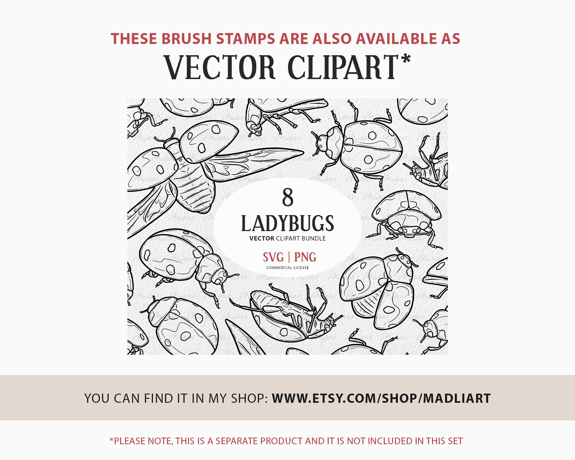 8 Procreate Ladybug Stamps. Lady Bug Tattoo Design. Cute Love - Etsy