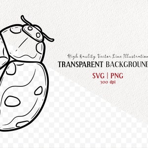 Ladybug Vector Clipart. Lady Bug SVG Stamp. Cute Love Bug Outline ...