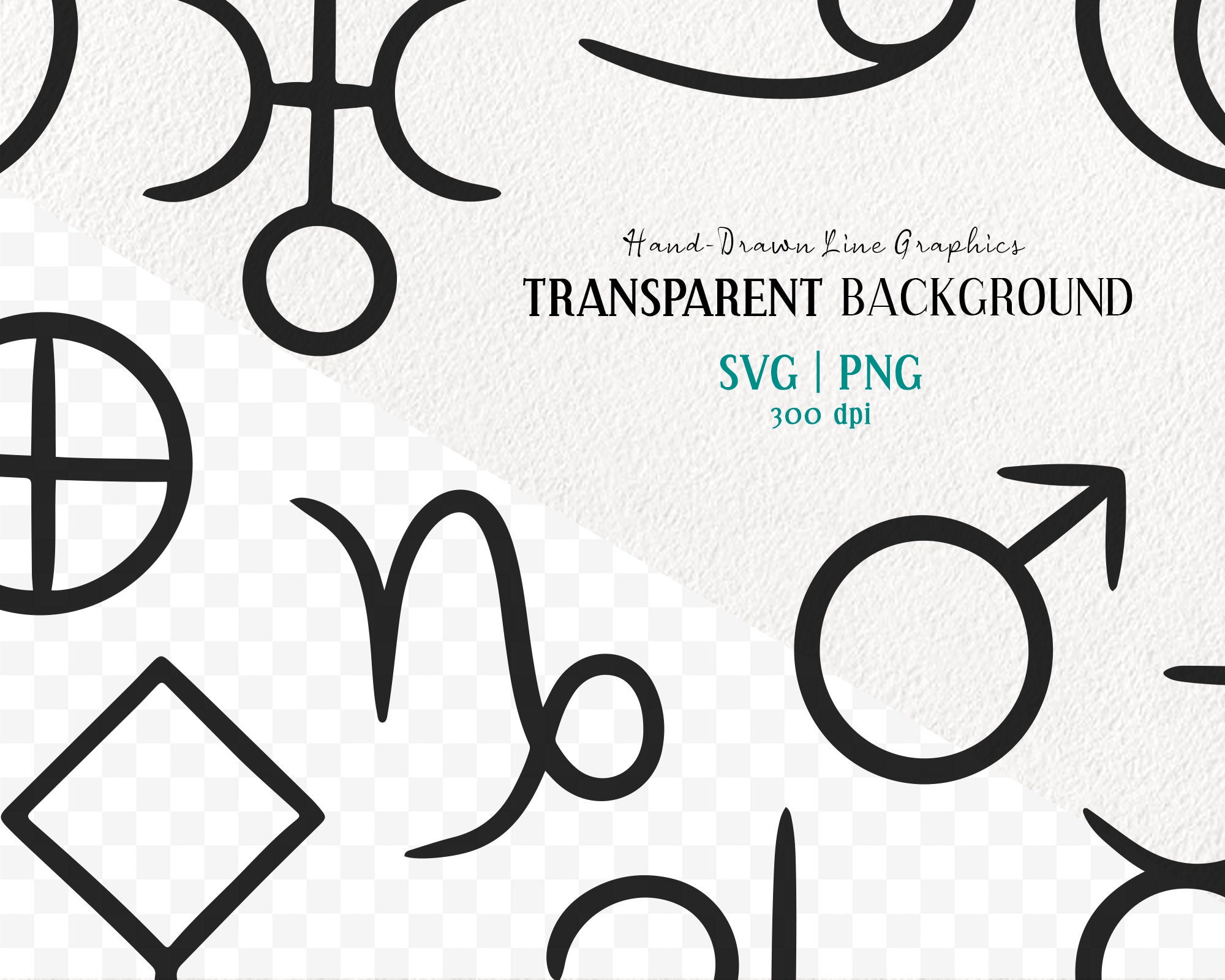 37 Cosmic Symbols Clipart. Zodiac Signs Vector Graphics. - Etsy Canada