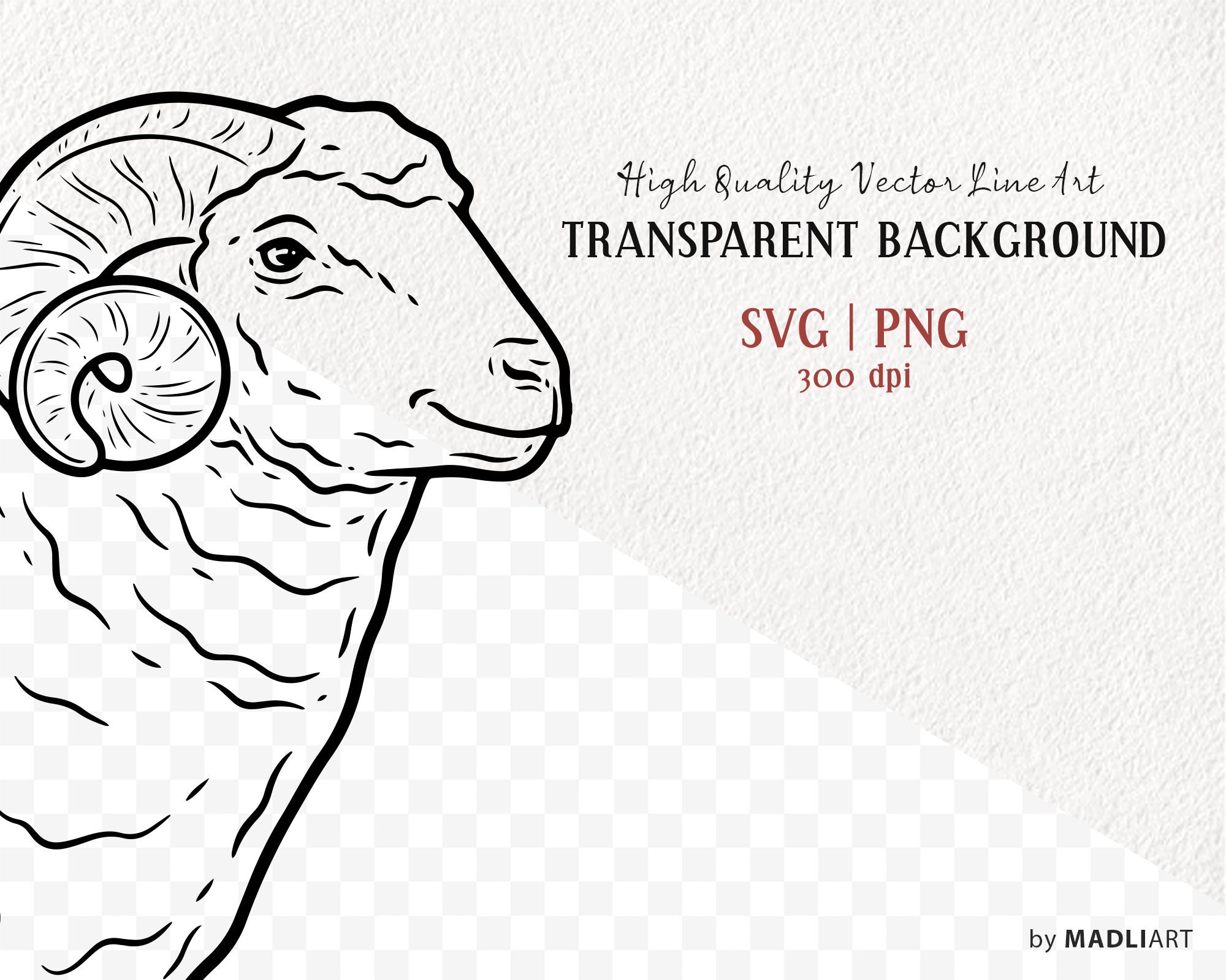 Ram SVG Clipart. Sheep Vector Line Art. Farm Animal Drawing. Sheep Line ...