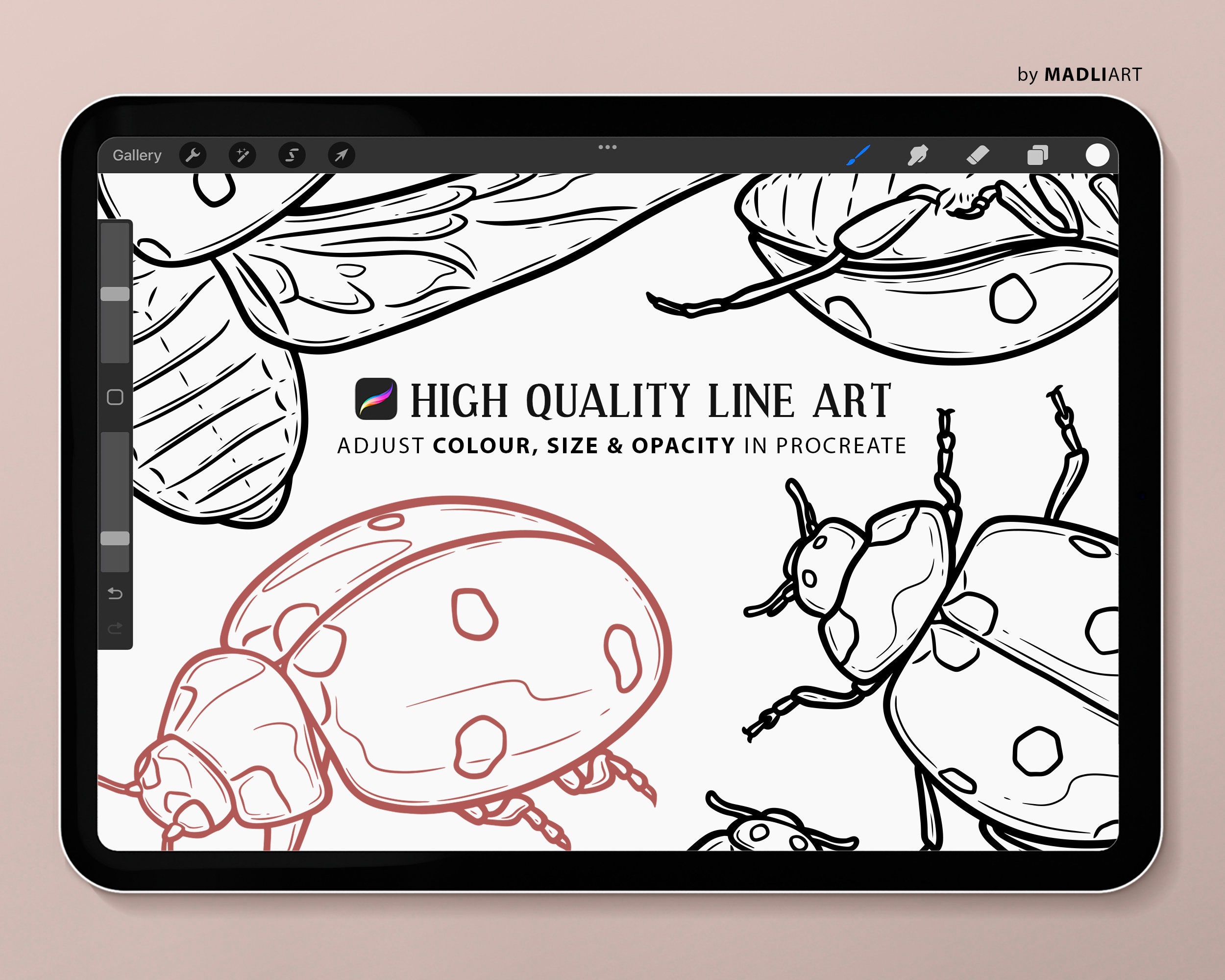 8 Procreate Ladybug Stamps. Lady Bug Tattoo Design. Cute Love - Etsy