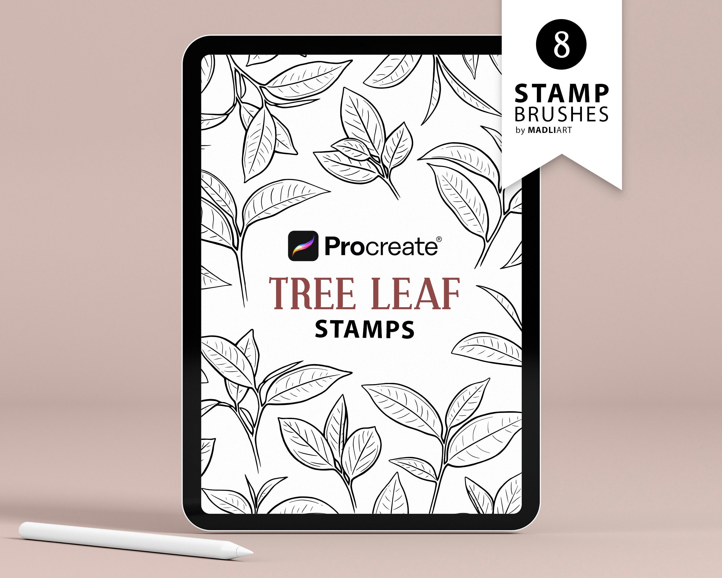 8 Procreate Leaf Stamps. Tree Leaves Tattoo Design. Botanical - Etsy