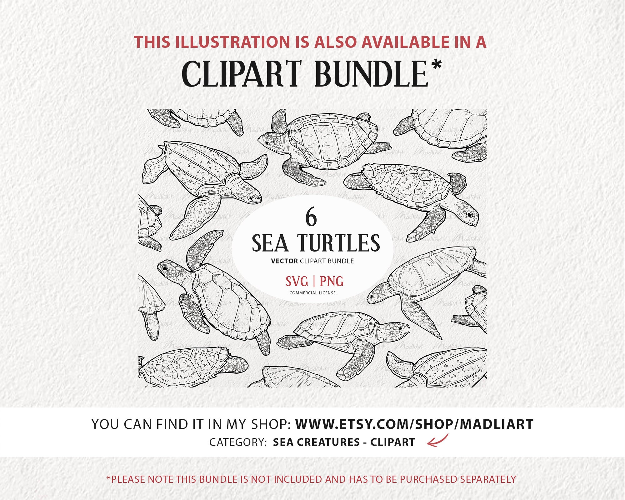 Leatherback Sea Turtle Vector Clip Art. Sea Animal Artwork ...