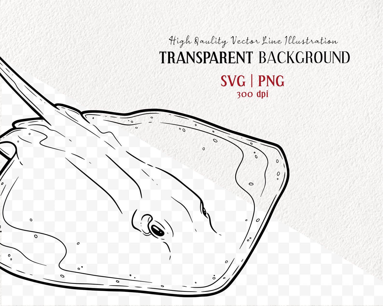 Southern Stingray SVG Clipart. Ray Fish Svg Illustration. Stingray ...