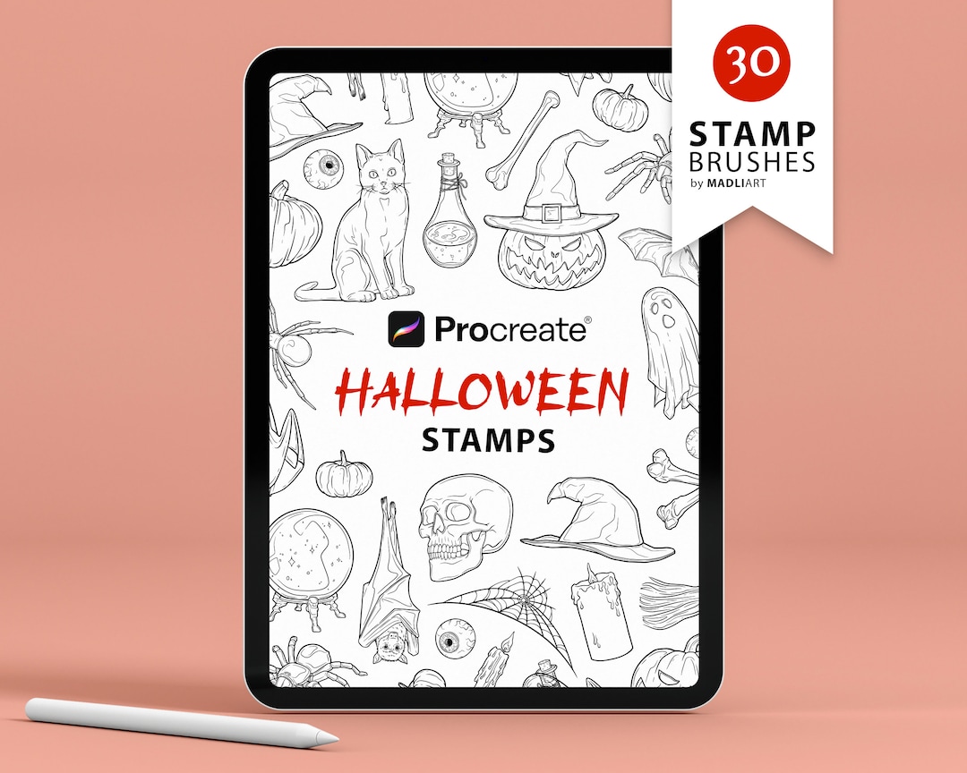 30 Procreate Halloween Stamps. Spooky Season Tattoo Design. Trick or ...