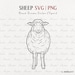 Sheep SVG Clipart. Sheep Clipart Line Drawing. Sheep Vector Outline ...