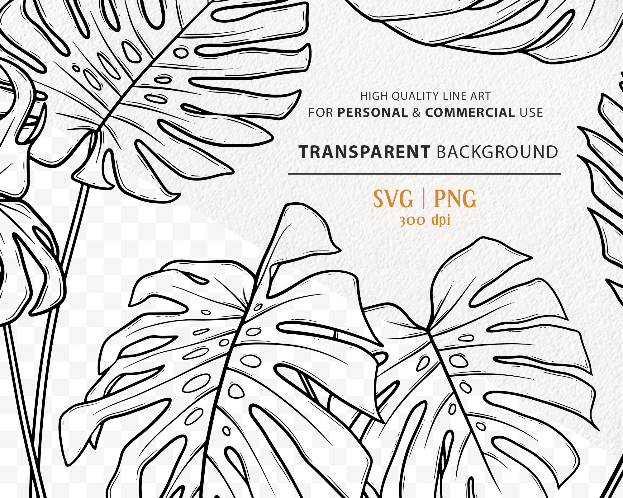 Monstera Leaf SVG Clipart Bundle. 13 Tropical Leaves. - Etsy