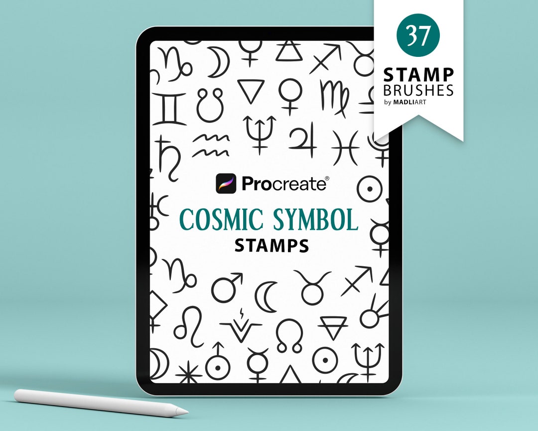 37 Cosmic Symbols. iPad Procreate Cosmos Stamps. Zodiac Sign Icons ...
