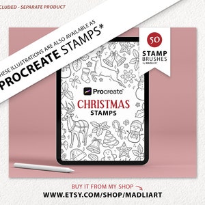 50 Christmas Holiday Clipart Bundle. Xmas Decor Vector Line Art ...