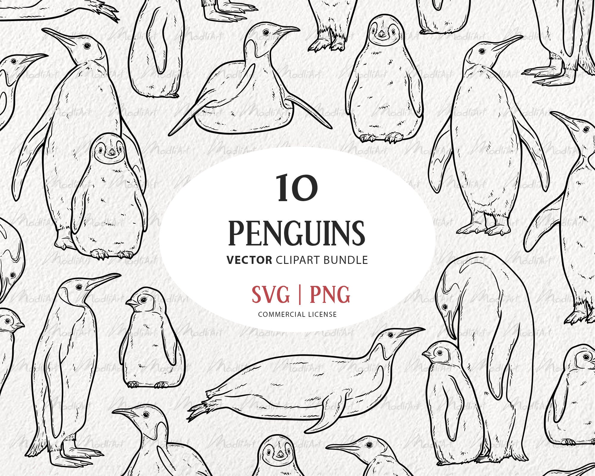 10 Penguin Vector Clipart Bundle. Emperor Penguin SVG Artwork - Etsy ...