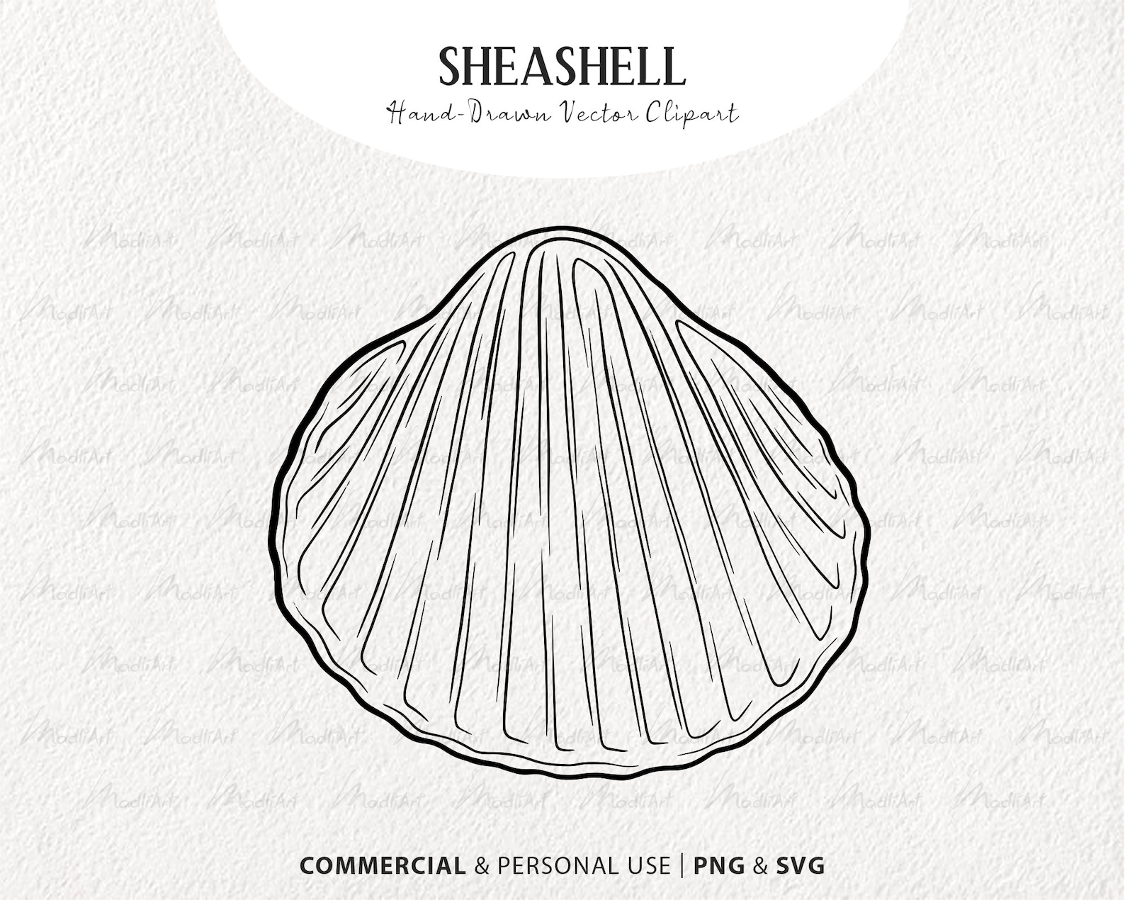 Seashell SVG Clipart. Ocean Themed Vector Line Drawing. Nautical Ocean ...