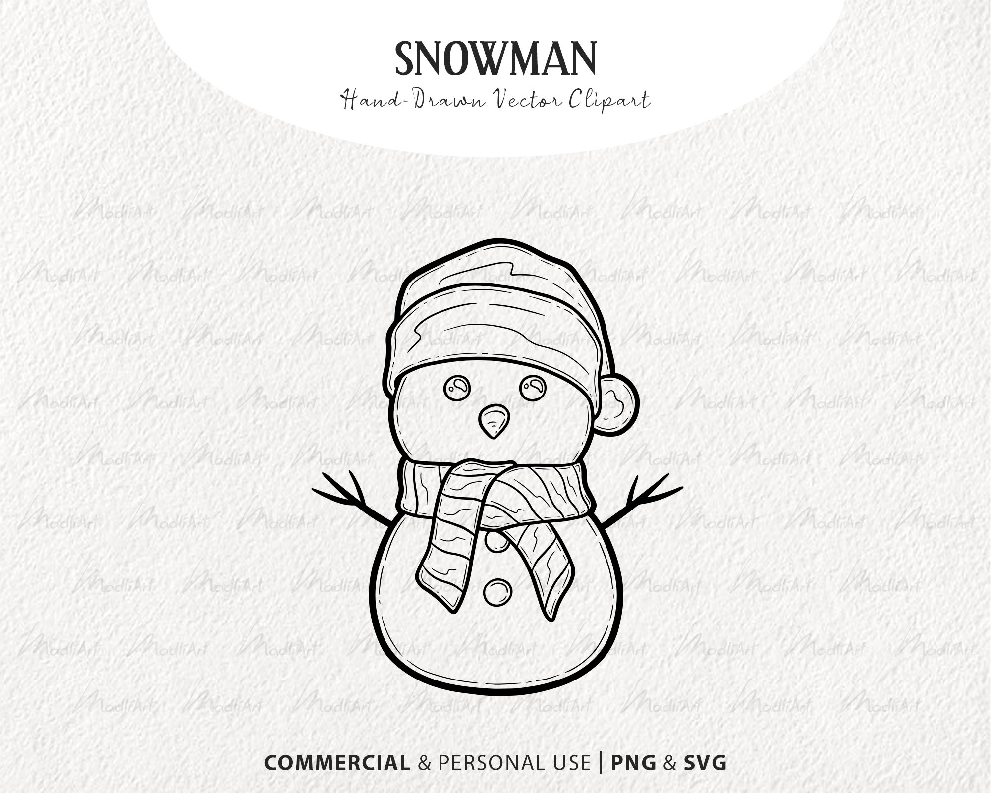 Christmas Snowman SVG Clipart. Cute Snowman Boy Vector Line - Etsy